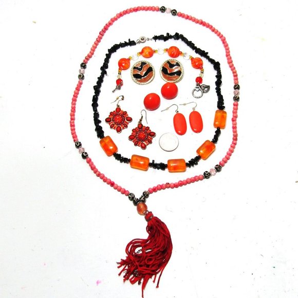 Teng Yue | Jewelry | 7 Pcs Retro Orange Halloween Teng Yue Glass ...
